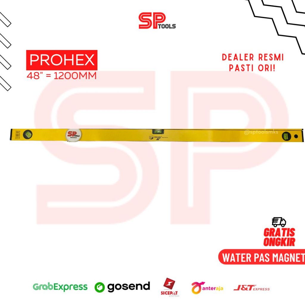 Jual WATERPASS / WATERPAS ALUMINIUM MAGNET / WATER PASS PROHEX 48" 48 ...