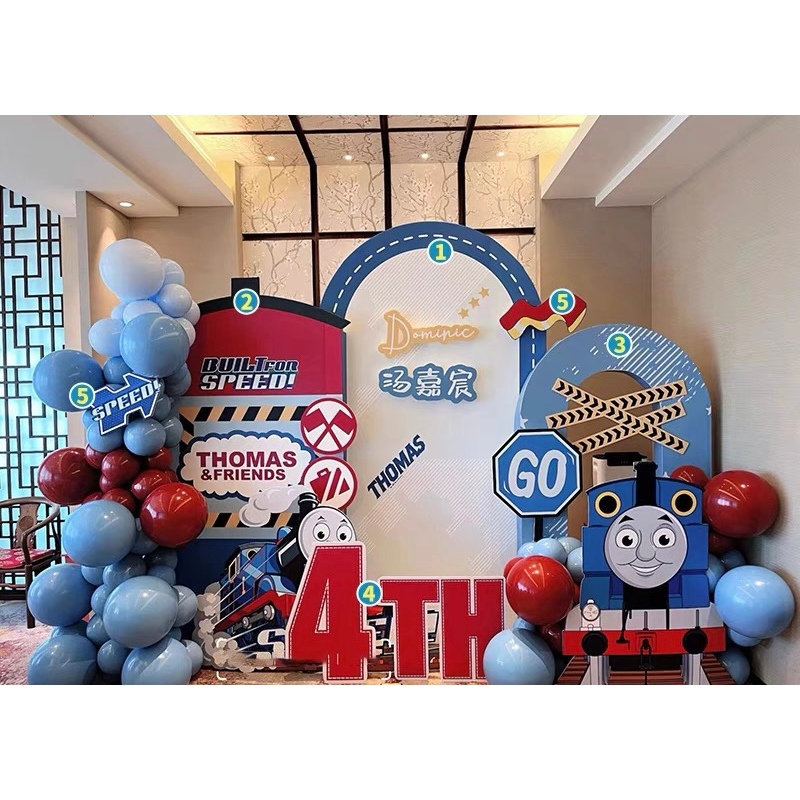 Jual PAKET DEKORASI THOMAS BACKDROP / STANDING KARAKTER ULANG TAHUN ...