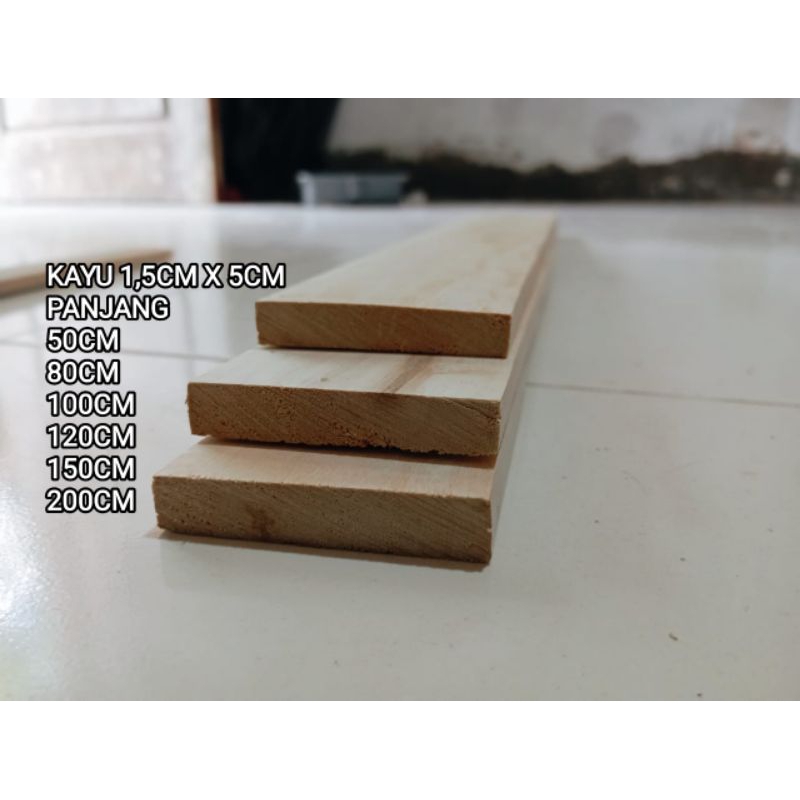 Jual List kayu 1,5cm x lebar 5cm panjang 200cm sudah serut halus+amplas ...