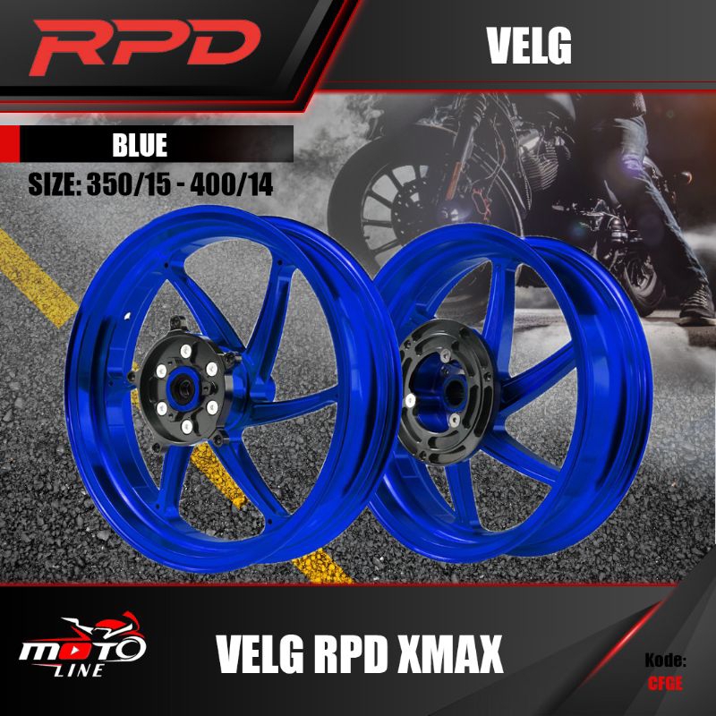 Jual Velg XMAX 250 RPD Skyblade CNC Wheel F: 3.50x15 & R: 4.00x14 ...