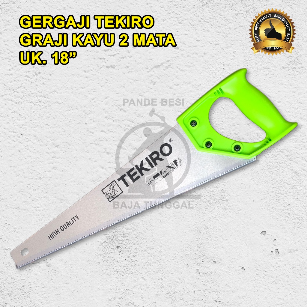 Jual TEKIRO Gergaji Tangan Gagang TPR 18 Inch 2 Mata / Gergaji Kayu ...