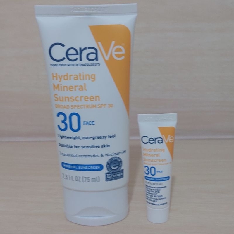 Jual Cerave Hydrating Mineral Sunscreen Face Lotion SPF 30 isi 5ml or 75ml | Shopee Indonesia