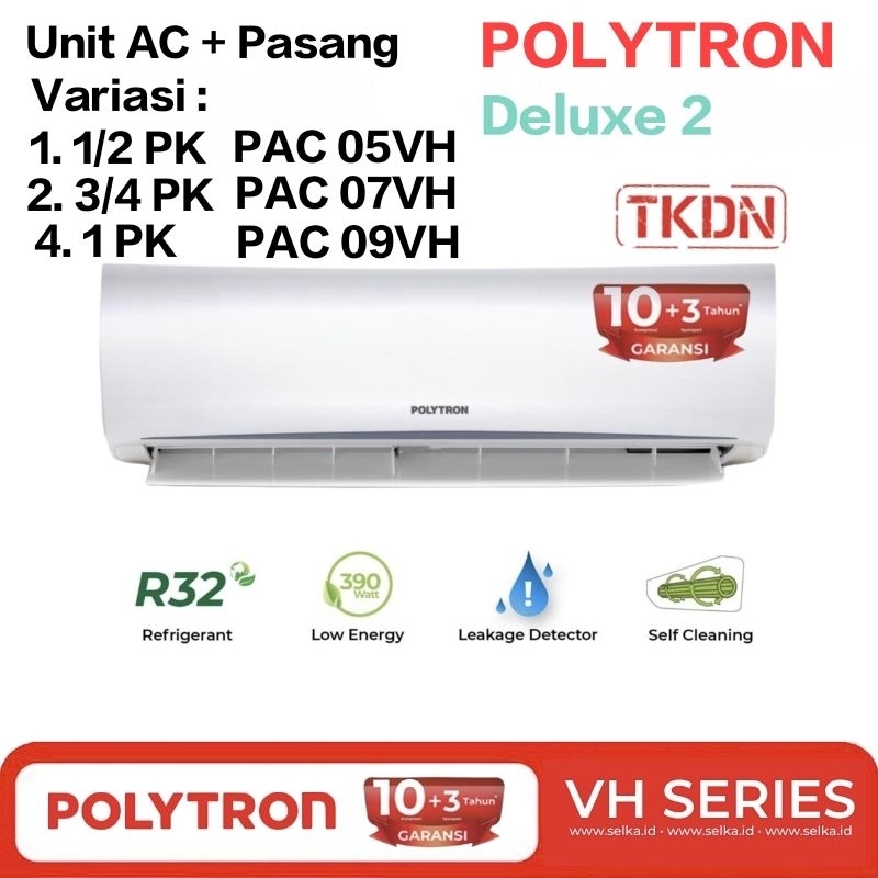 Jual AC Polytron Deluxe 2 Low Watt 1/2 PK, 3/4 PK Dan 1 PK PAC 05VH/PAC ...