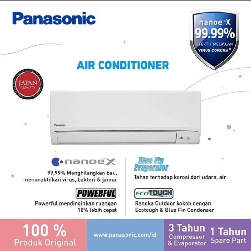 Jual AC SPLIT PANASONIC 1PK DELUXE NANOE 2IN1 AIR PURIFIER CS/CU-PN9WKJ ...