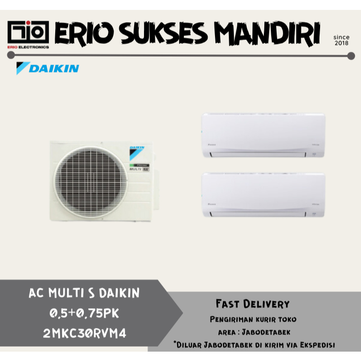 Jual DAIKIN 2MKC30RVM4 Multi S Inverter 2 Koneksi R32 - 1/2 + 3/4 PK | Shopee Indonesia