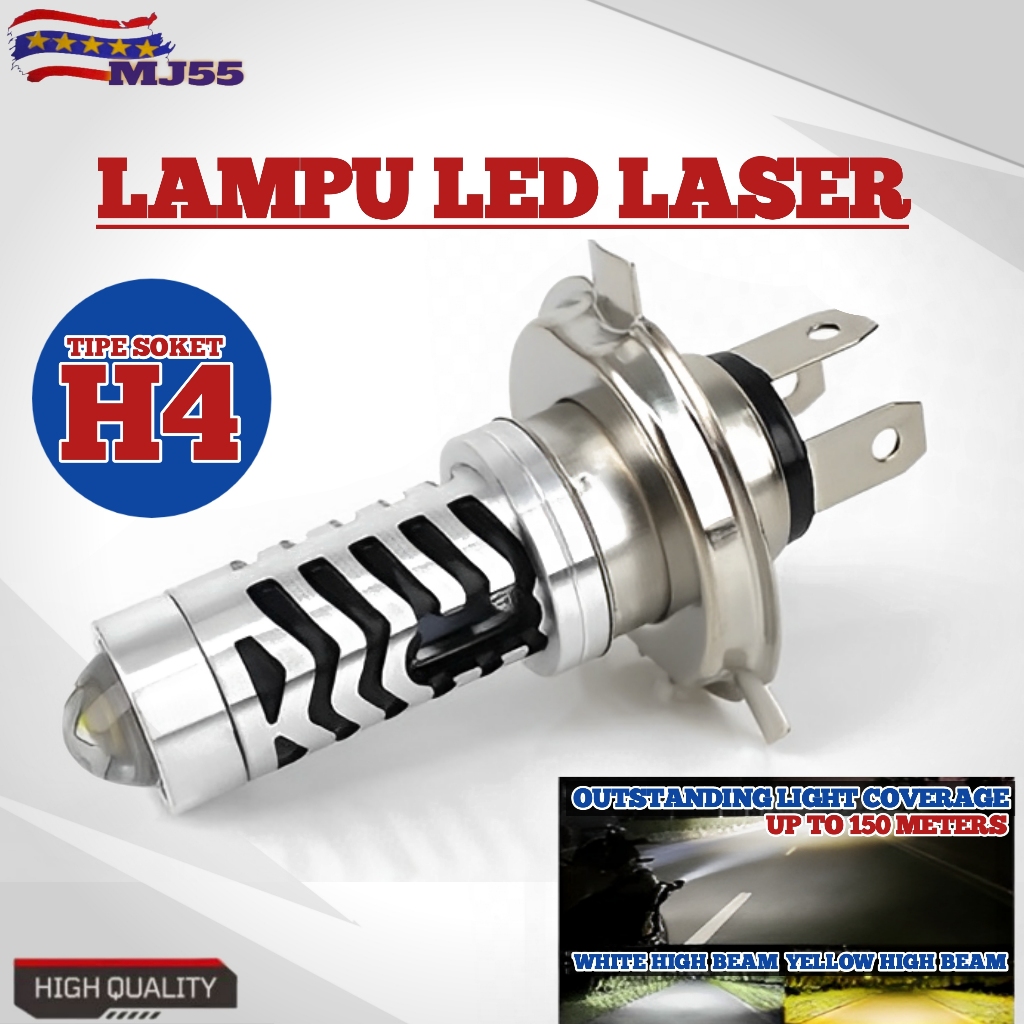 Jual Lampu depan motor headlamp LED H4 LASER AC DC CB150R , CBR250R, CBR150R, Ninja 150RR, Ninja ...