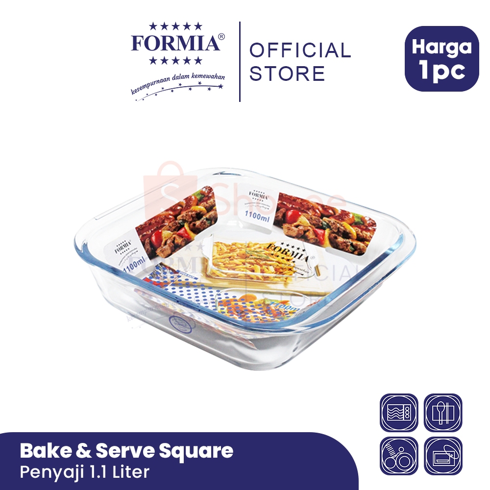 Jual Formia Penyaji Makanan Bake & Serve Square Dish 1.1 Liter / pc ...