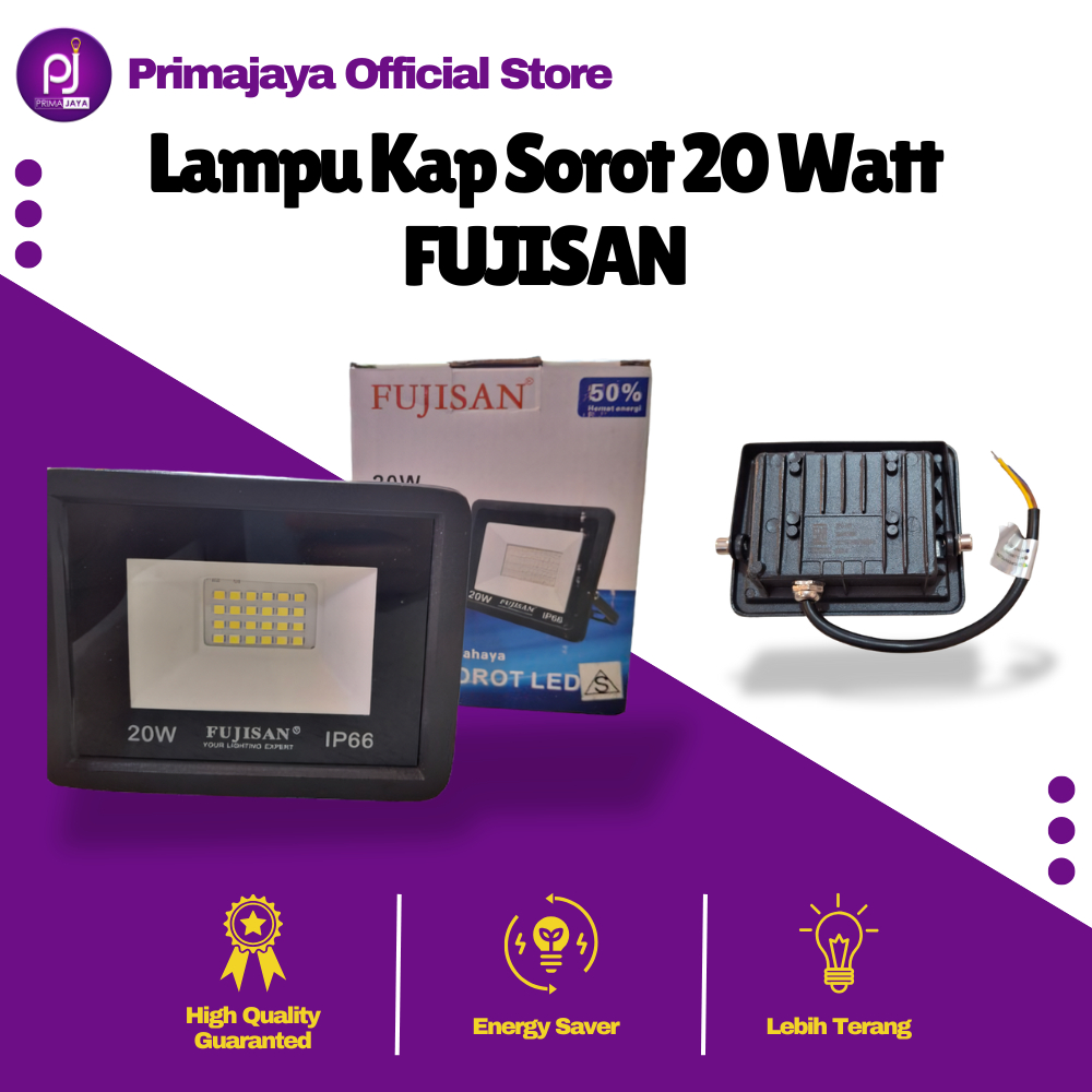 Jual Lampu LED Kap Sorot Tembak Pancaran Flood Light Lamp Cahaya Putih 20W Watt 220V Volt Super ...