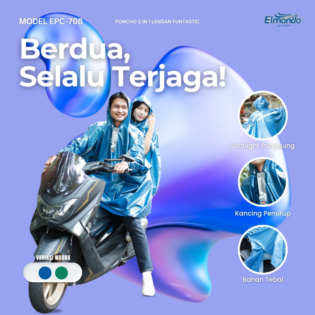 Jual JOPE Jas Hujan Poncho Dewasa Dua Kepala 2 in 1 Funtastic 708 Motor ...