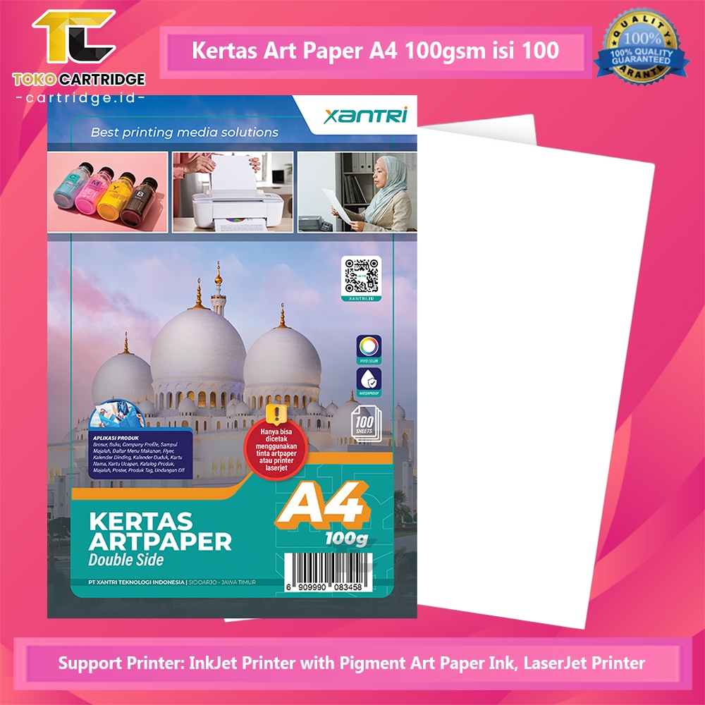 Jual Kertas Art Paper Xantri Original A4 260gsm 230gsm 50pcs 100gsm isi ...