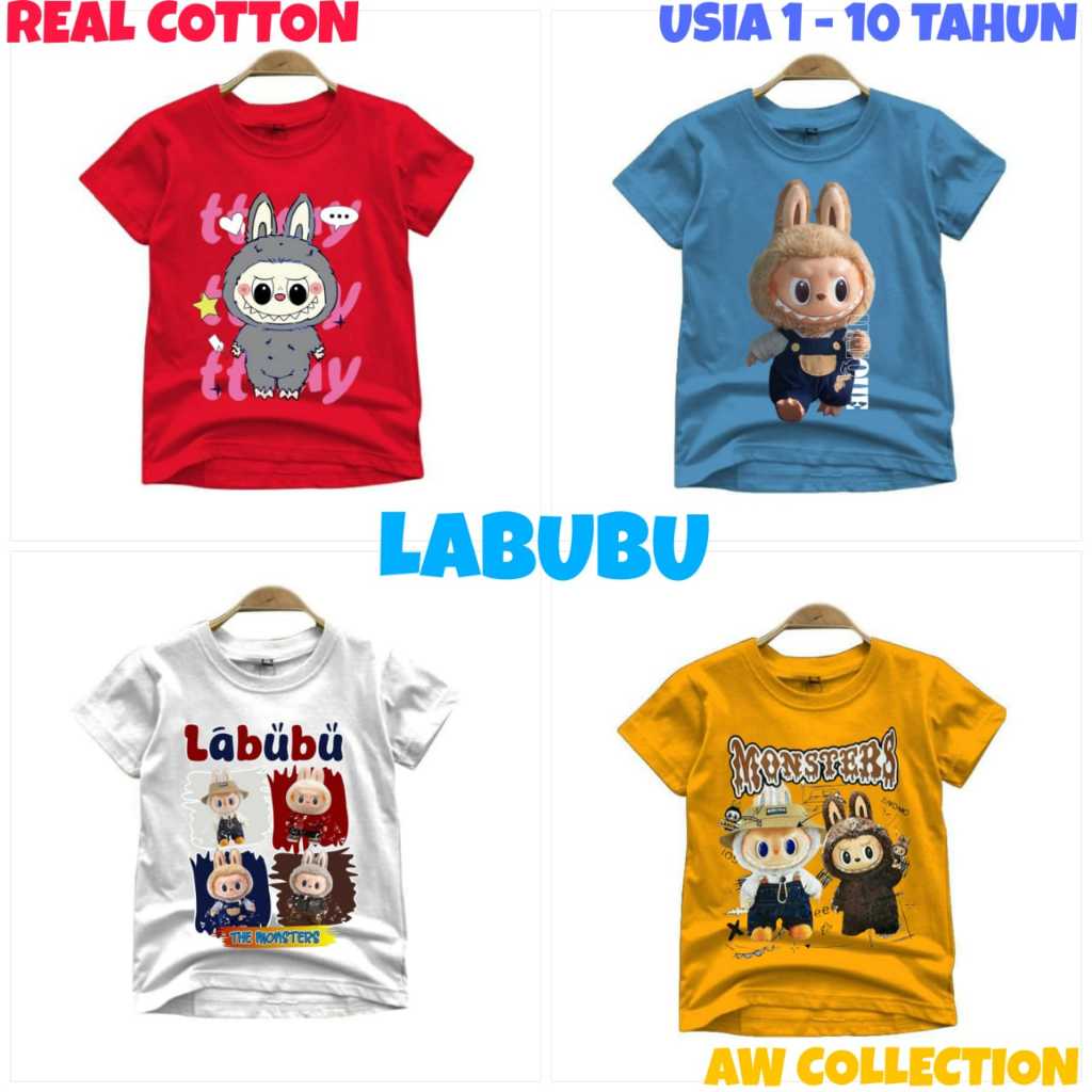 Jual Kaos Anak LABUBU Atasan LABUBU viral Baju anak usia 1 - 10 tahun ...