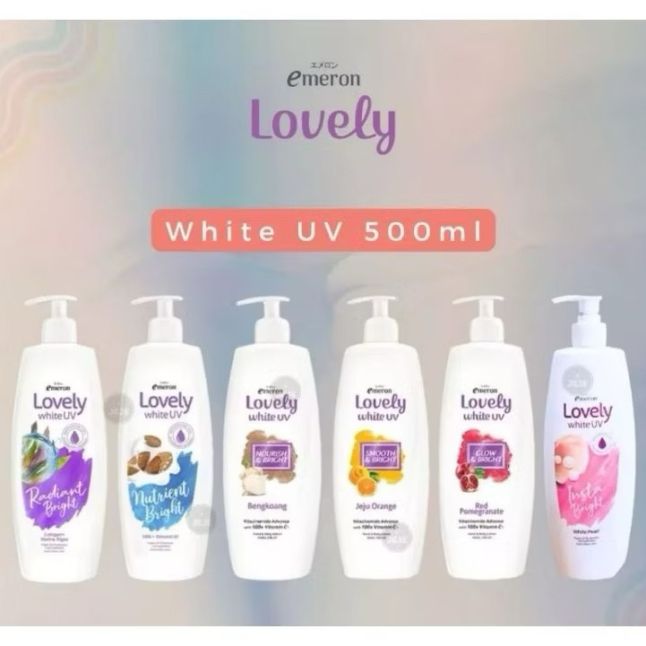 Jual [500ml] EMERON Lovely White UV Hand & Body Lotion Pump Botol Pump WINGS | Shopee Indonesia
