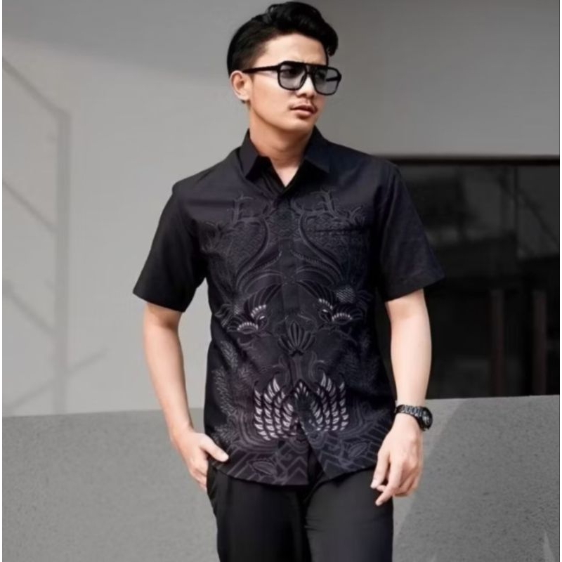 Jual Batik Pria Lengan Pendek Batik Adavin Bandung Hem Laki-Laki Style ...