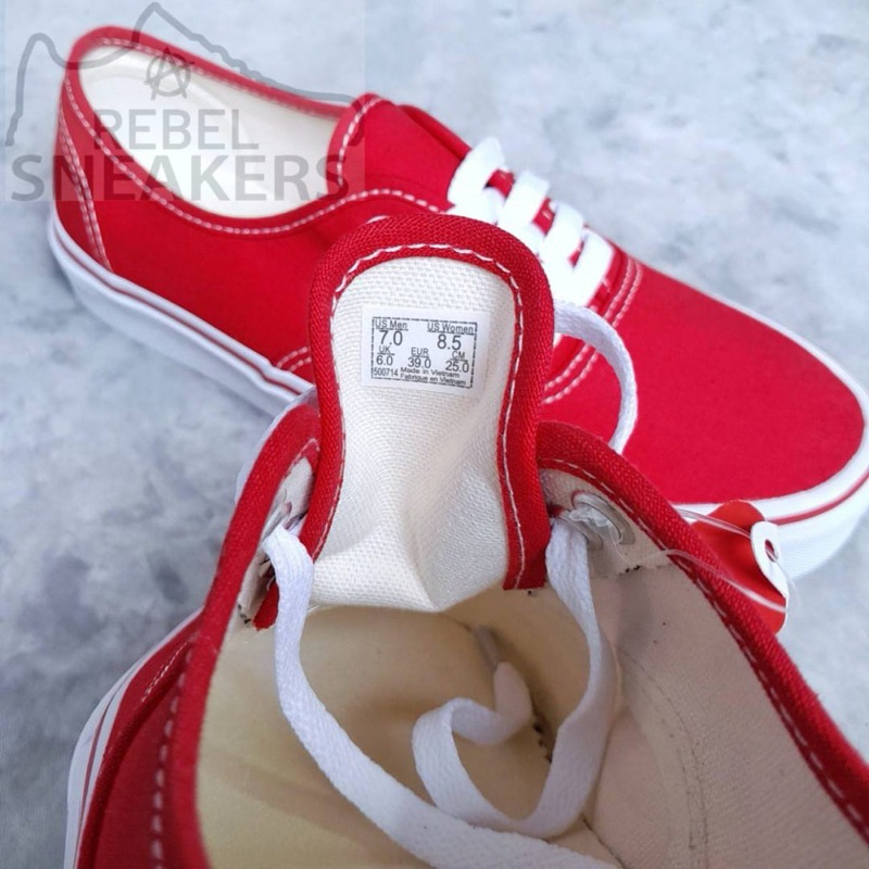 Jual (RBL_SNKRS) Sneakers Unisex Pria Wanita Vans Authentic Red Chili ...