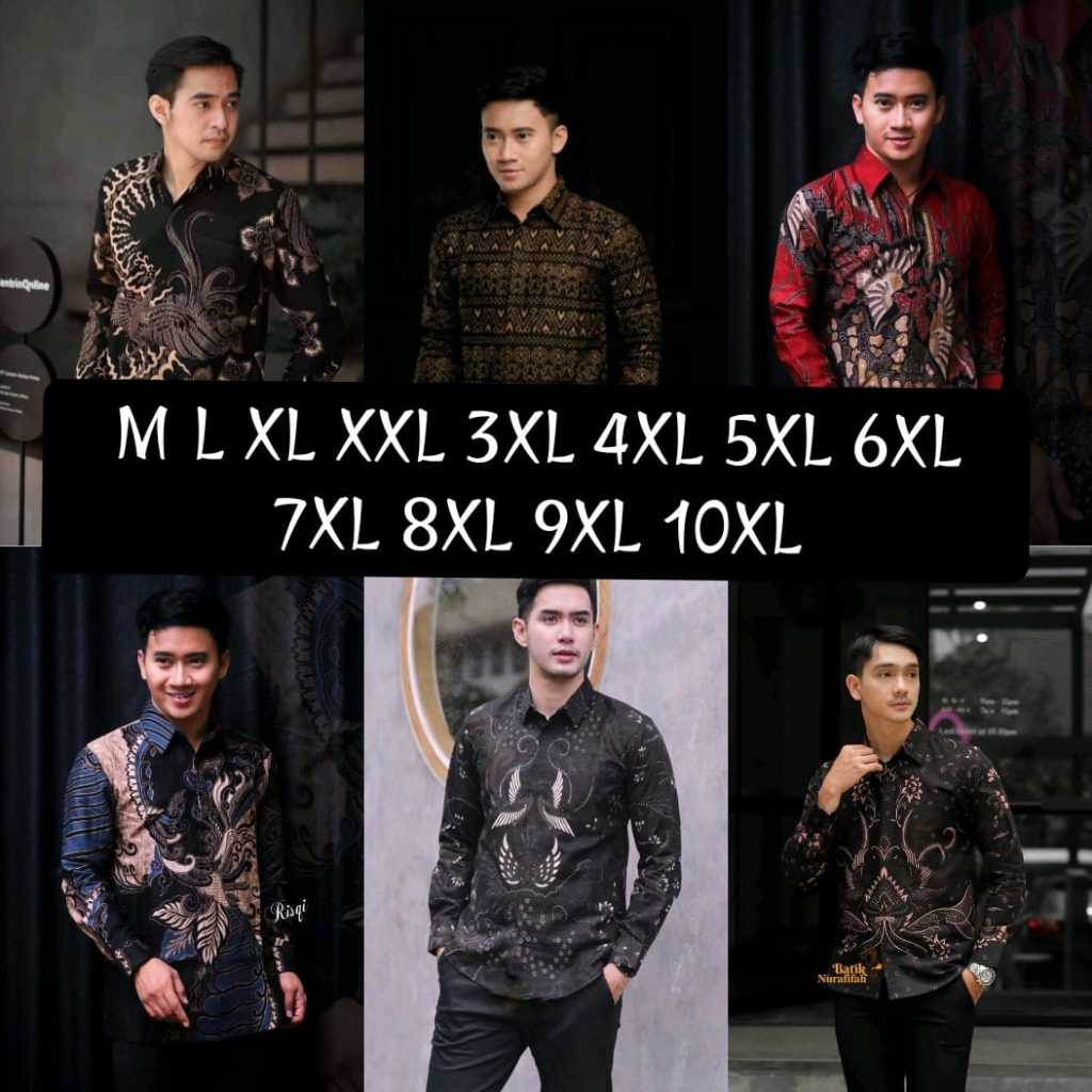 Jual Kemeja Batik Pria Lengan Panjang Ukuran Jumbo 10XL | Shopee Indonesia