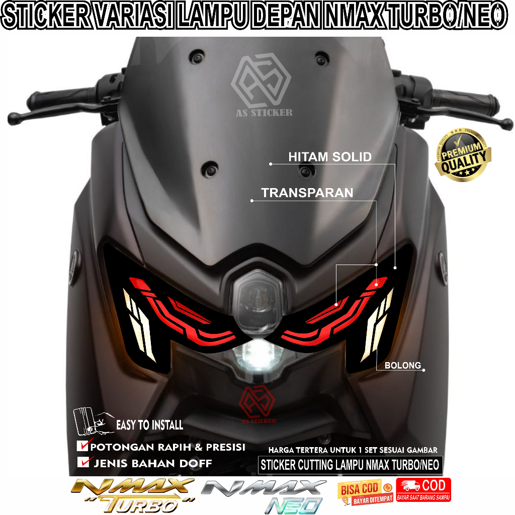 Jual STICKER VARIASI LAMPU NMAX TURBO & NEO P1 STICKER CUTTING LAMPU ...