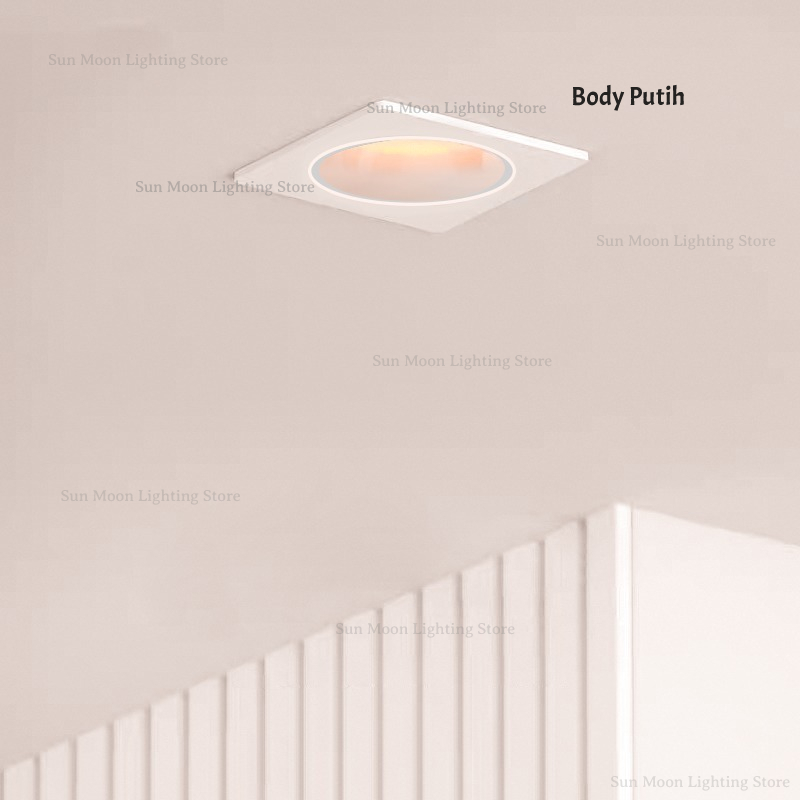 Jual Lampu downlight + reflector kotak 1Lampu body hitam putih fiting ...