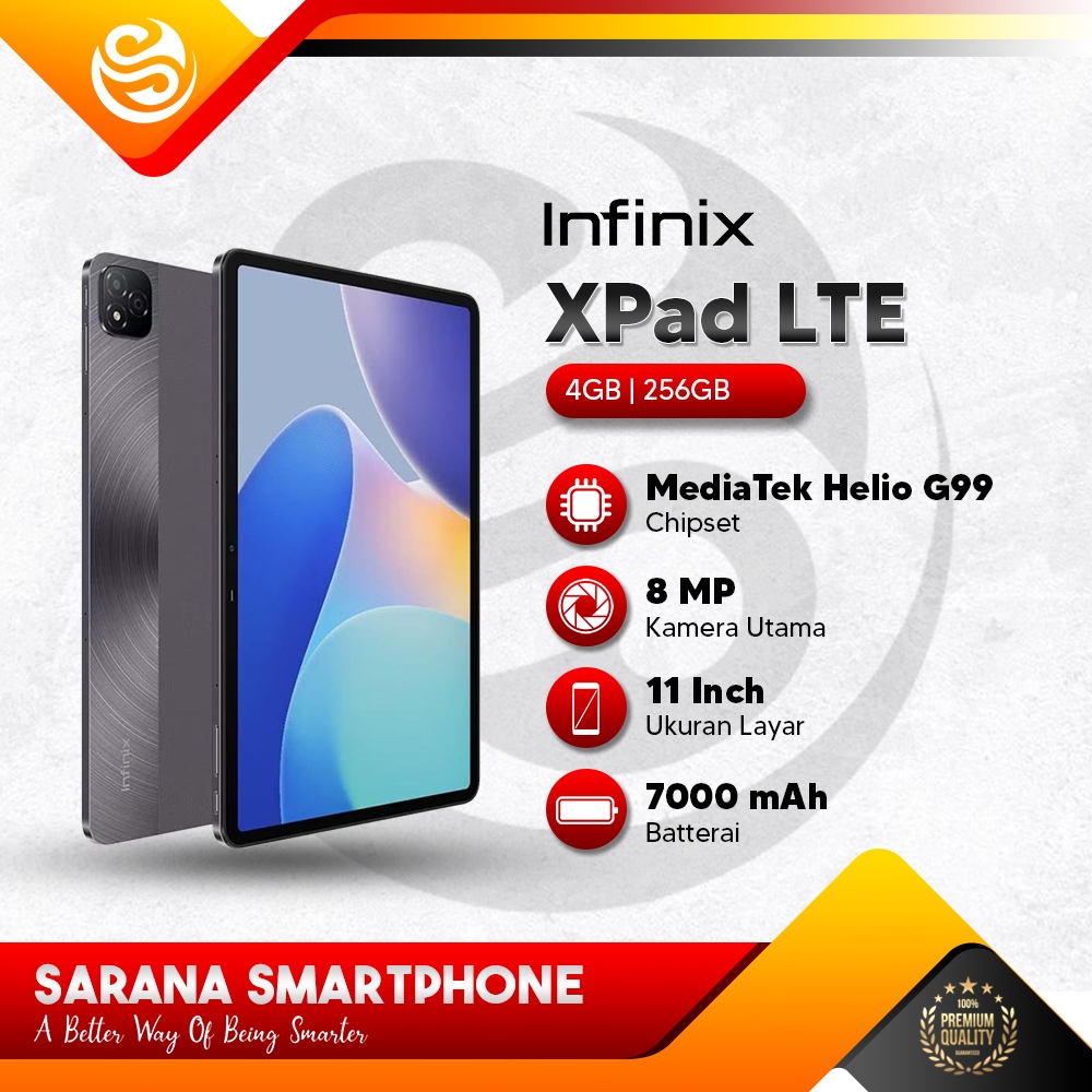 Jual Infinix XPAD 4+4/256 4G LTE Kartu SIM Mediatek Helio G99 Layar 11 ...