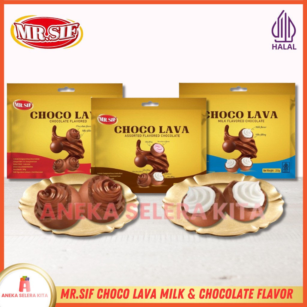 Jual MR.SIF Choco Lava / Coklat Bulat Dengan Lava Rasa Cokelat Susu & Strawbery 200gr | Shopee ...