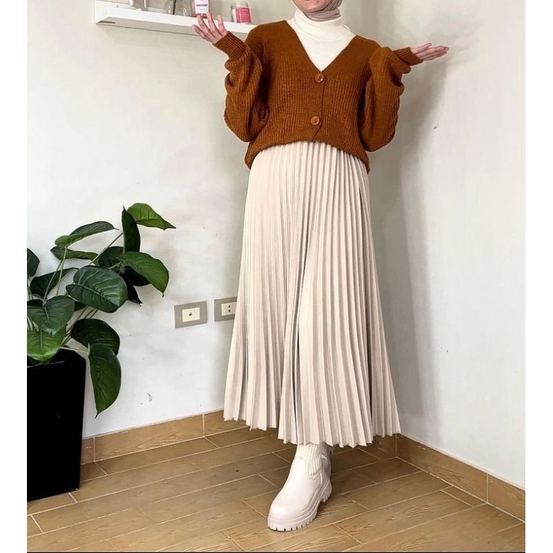 Jual Rok Plisket PREMIUM MAYUNG By AURA Jersey Hyget Lipatan Besar Termurah Bawahan Panjang Best ...