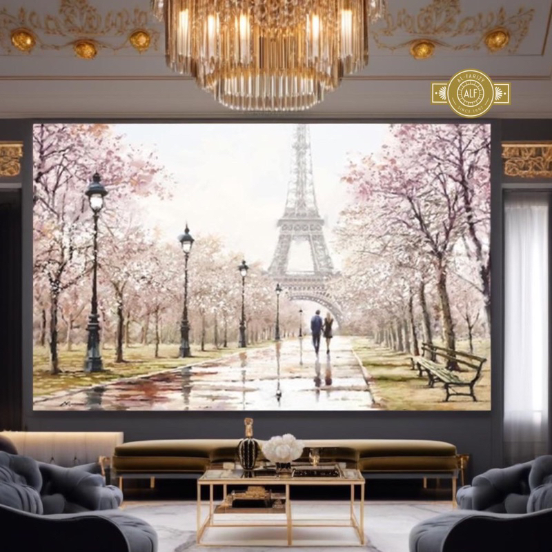 Jual Lukisan Pemandangan Kota Paris Lukisan Didning Aesthetic Hiasan ...