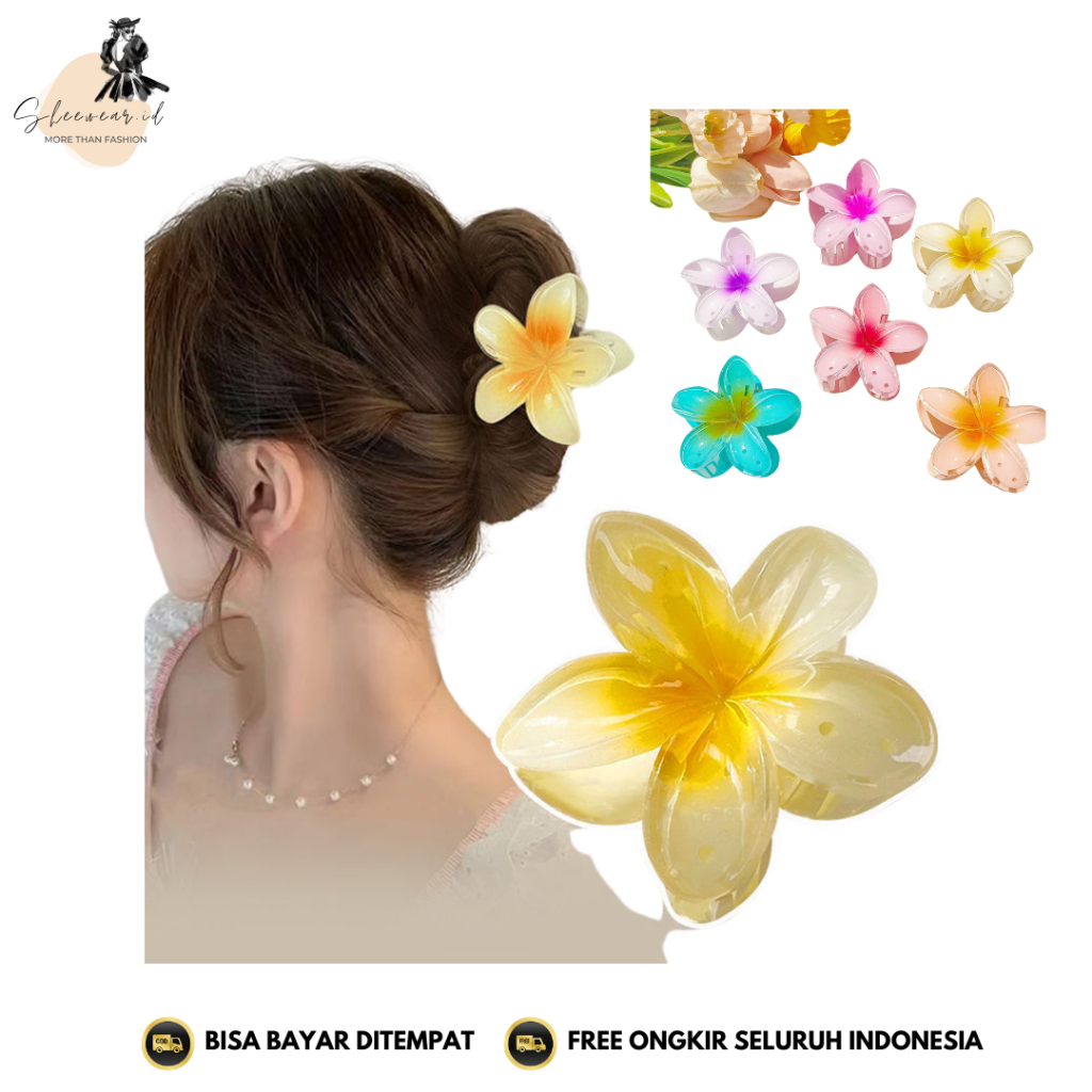 Jual SHEEWEAR - 519 Jepitan Rambut Cantik Model Bunga Kamboja Hair Clip ...