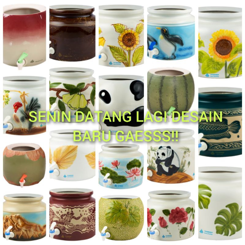 Jual Guci Galon Keramik Estetik (pengiriman luar kota wajib pilih buble ...