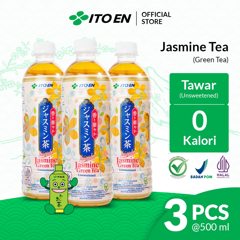 Jual ITO EN Jasmine Green Tea No Sugar 500ml isi 3 pcs | Shopee Indonesia