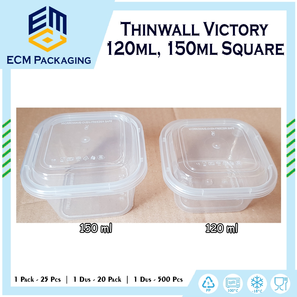 Jual THINWALL VICTORY SQ 120ML SQ | THINWALL VICTORY SQUARE MINI | CUP ...