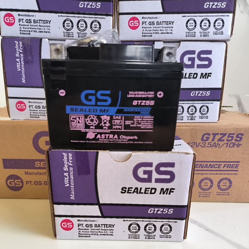 Jual AKI GTZ5S GS ASTRA ACCU KERING BEAT FI VARIO SCOOPY ORIGINAL 1 pc ...