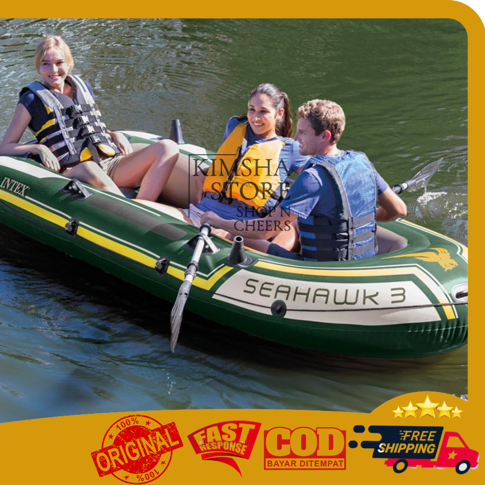Jual Intex Seahawk 3 Set Kapal Perahu Karet Renang Dewasa Inflatable ...