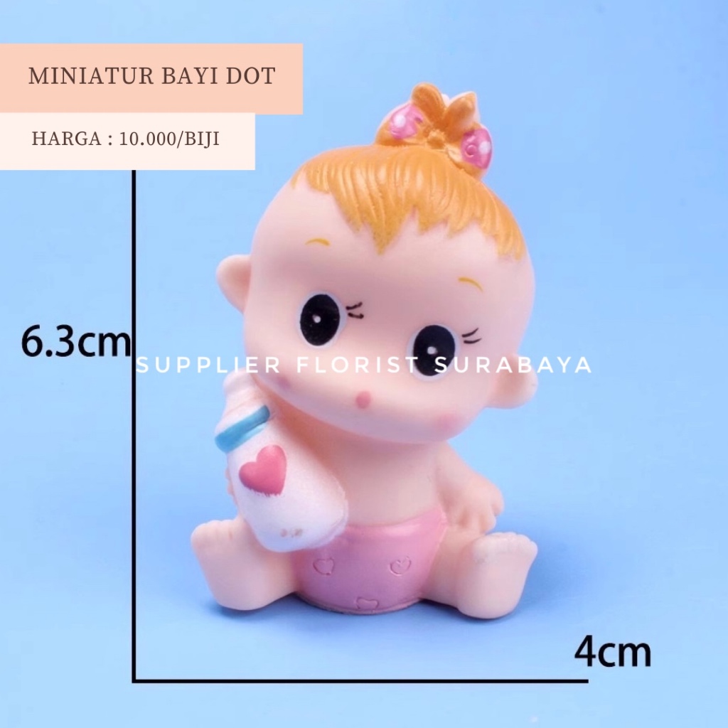 Jual [1 BIJI] MINIATUR BAYI DOT PINK BIRU CEWEK COWOK PEREMPUAN LAKI ...