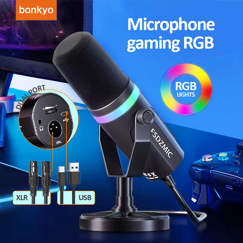 Jual Bonkyo USB+XLR cable 2 in 1 noise reduction dynamic microphone set ...