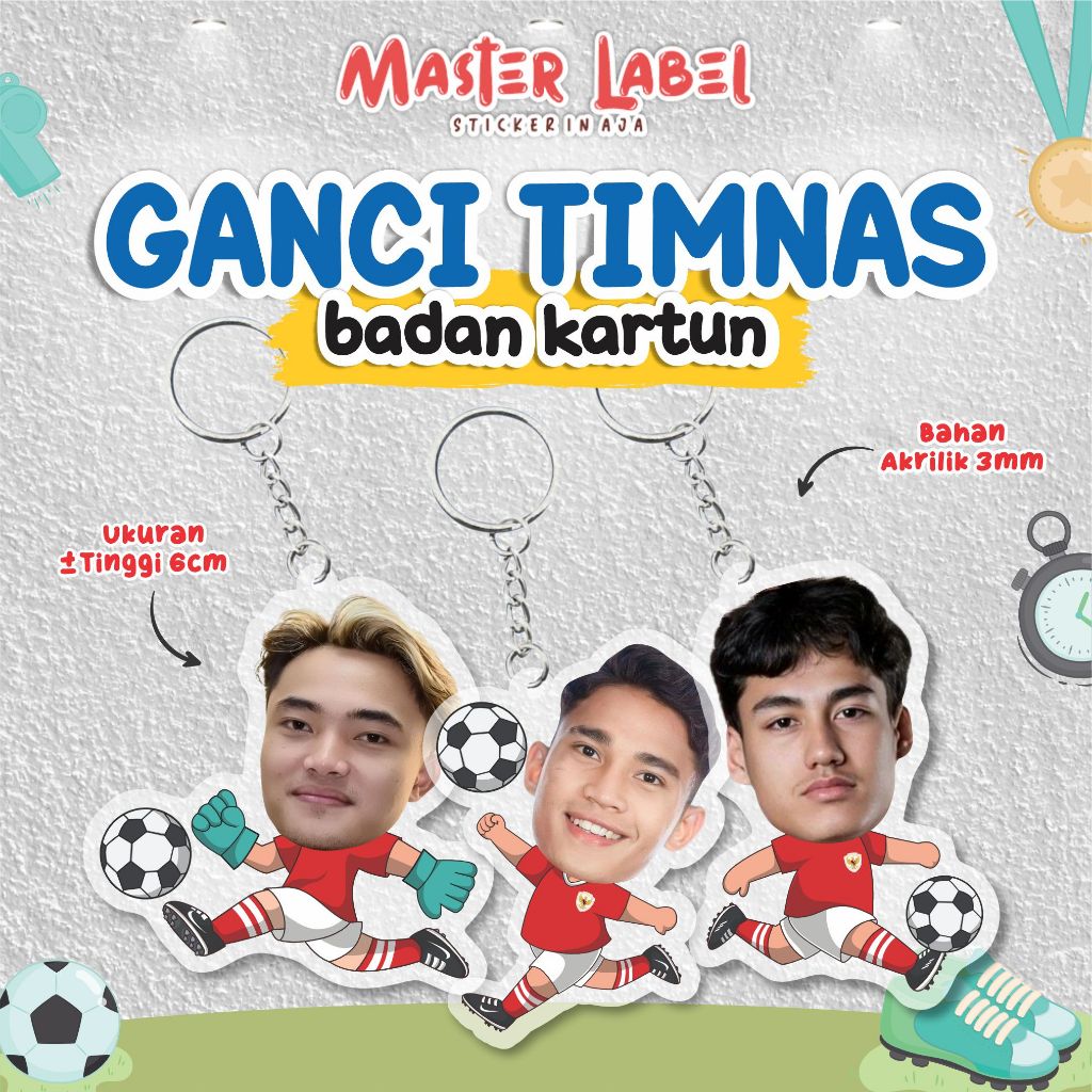 Jual Stiker Kartu Ganci Timnas Badan Kartun / ganci timnas / ganci lucu ...