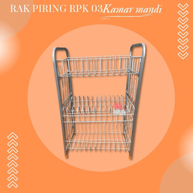 Jual RAK PIRING ALUMINIUM RPK 3 SUSUN/Rak Dapur/Rak Piring Stainless ...