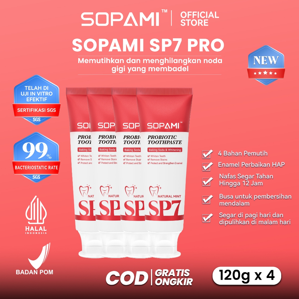 Jual [New Launch] SOPAMI SP7 Pro 120g*4pcs Pasta Gigi Memperbaiki Gigi Di Malam Hari Pemutih ...