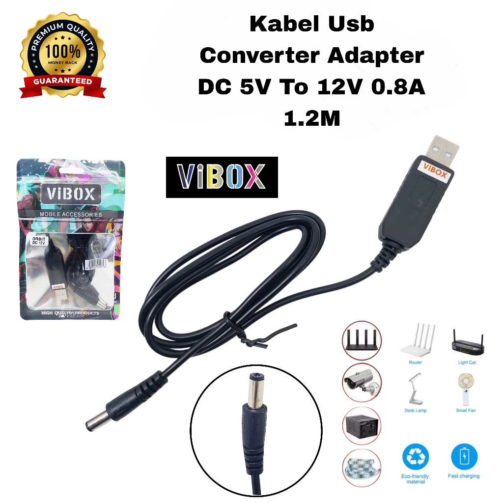 Jual Kabel Step Up USB 5v to 12v DC Kabel Casan Untuk Router Modem ...