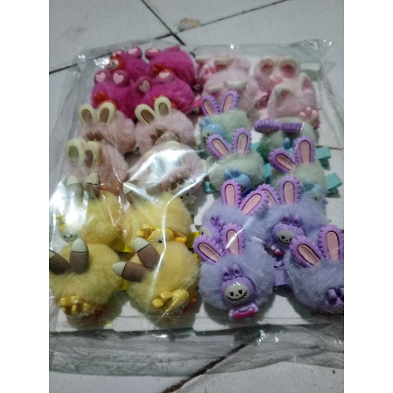 Jual (ISI 24PCS) JEPITAN RAMBUT IMPORT MODEL BONEKA BULU POM POM MOTIF ...
