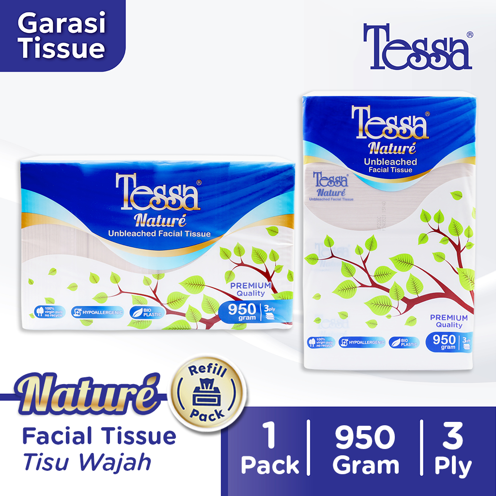 Jual 1 Pcs Tessa Facial Tissue Nature Unbleach 950 Gram TP-12 ( Warna ...