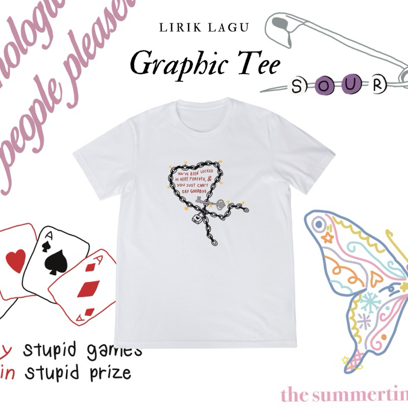 Jual White T-Shirt Regular Cutting | Lirik Lagu | Kaos | Taylor Swift ...