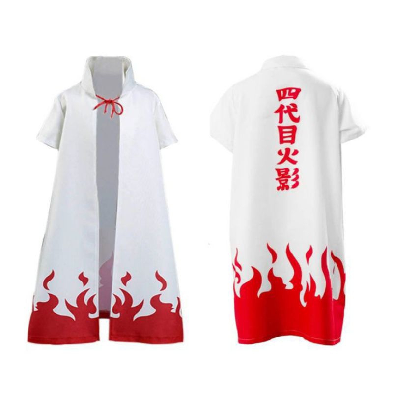Jual jubah anime cosplay Naruto hokage Tali (non Zipper) putih merah ...