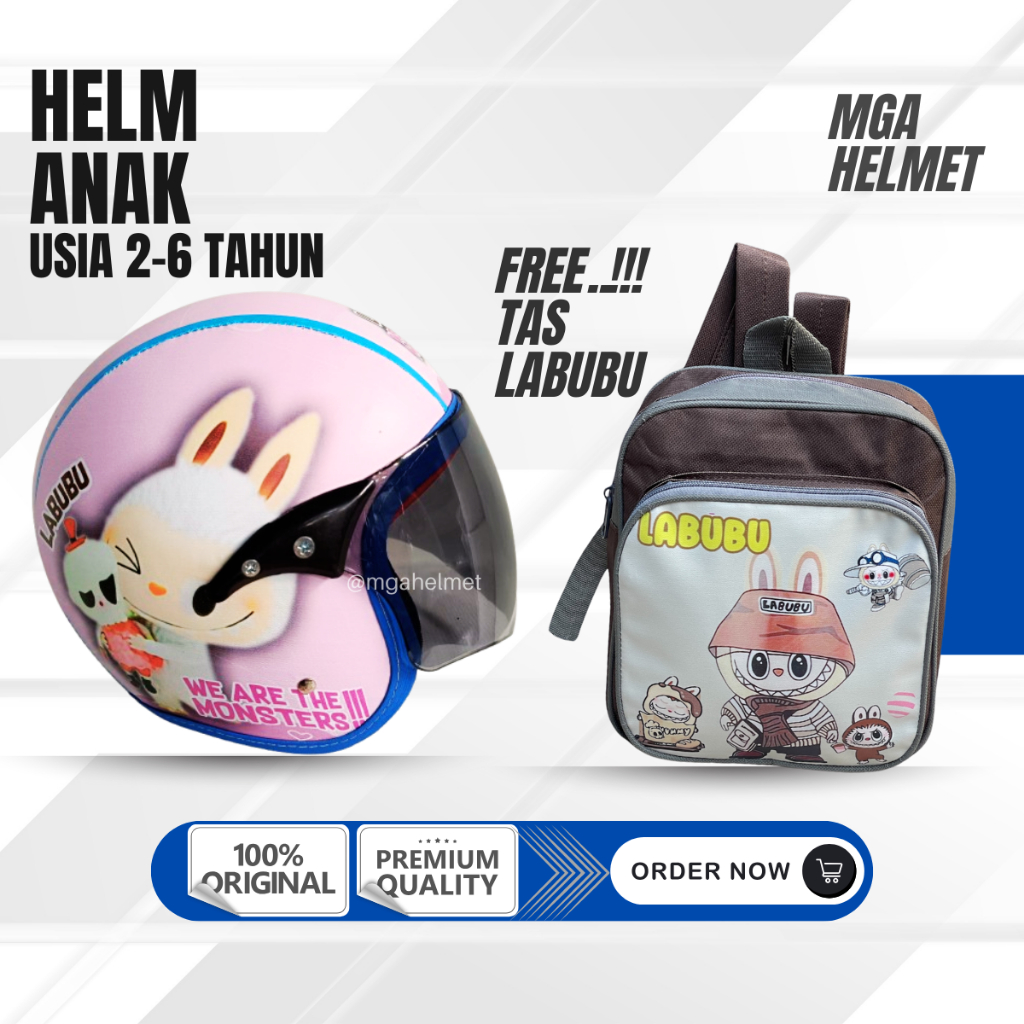 Jual Spesial Promo Helm Anak Labubu MGA FREE Tas Ransel Labubu | Shopee ...