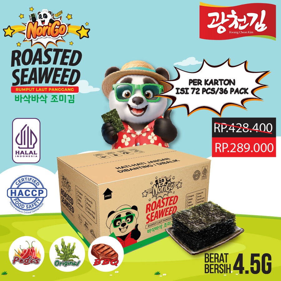 Jual [HALAL] NORIGO DOSIRAK RUMPUT LAUT PANGGANG ROASTED SEAWEED 324GR ...