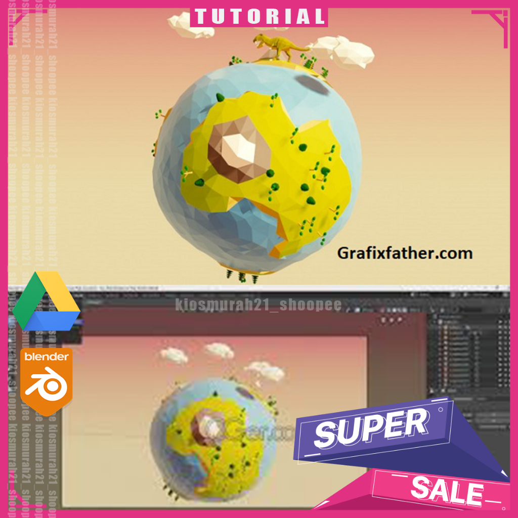 Jual Blender 3D - Udemy - The Ultimate Blender Low Poly Guide 3D ...