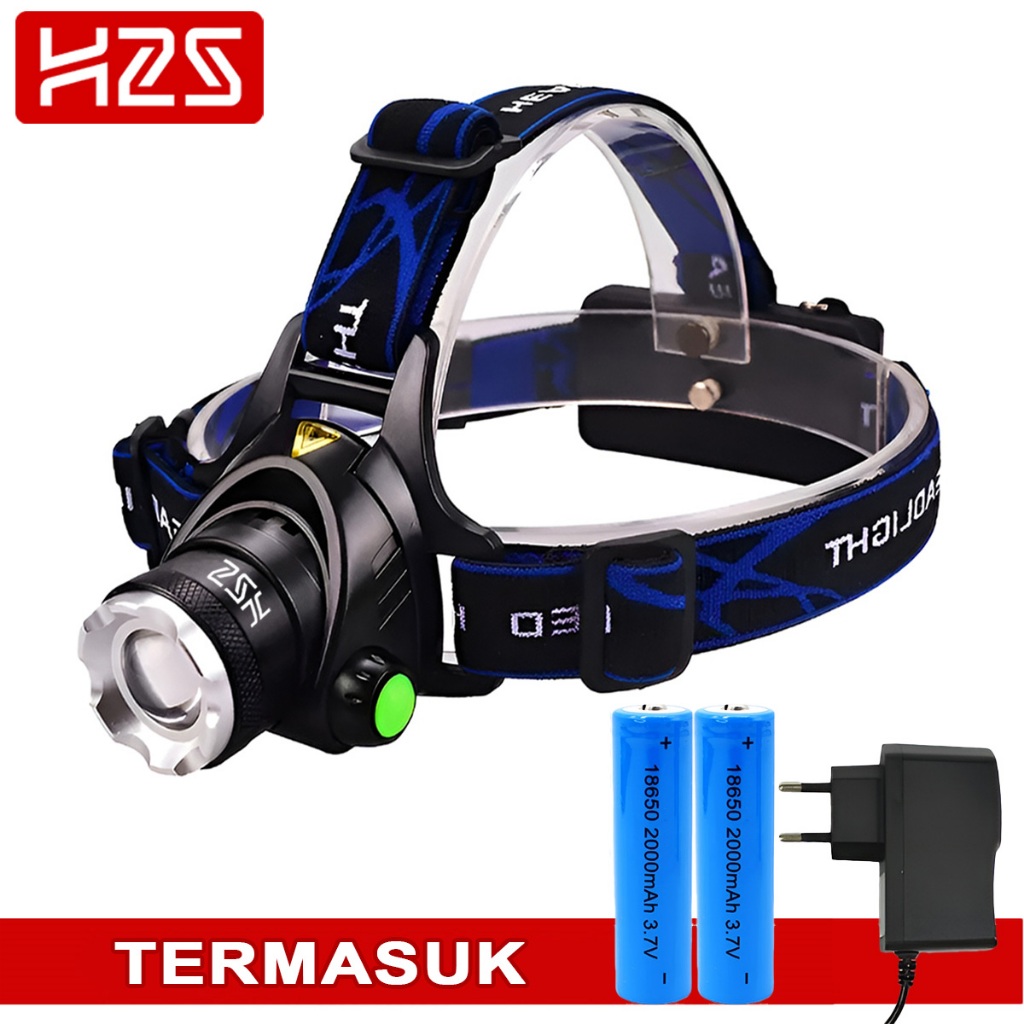 Jual H2S Senter Kepala LED Zoom LED Cree XML T6 HS-568D | Shopee Indonesia