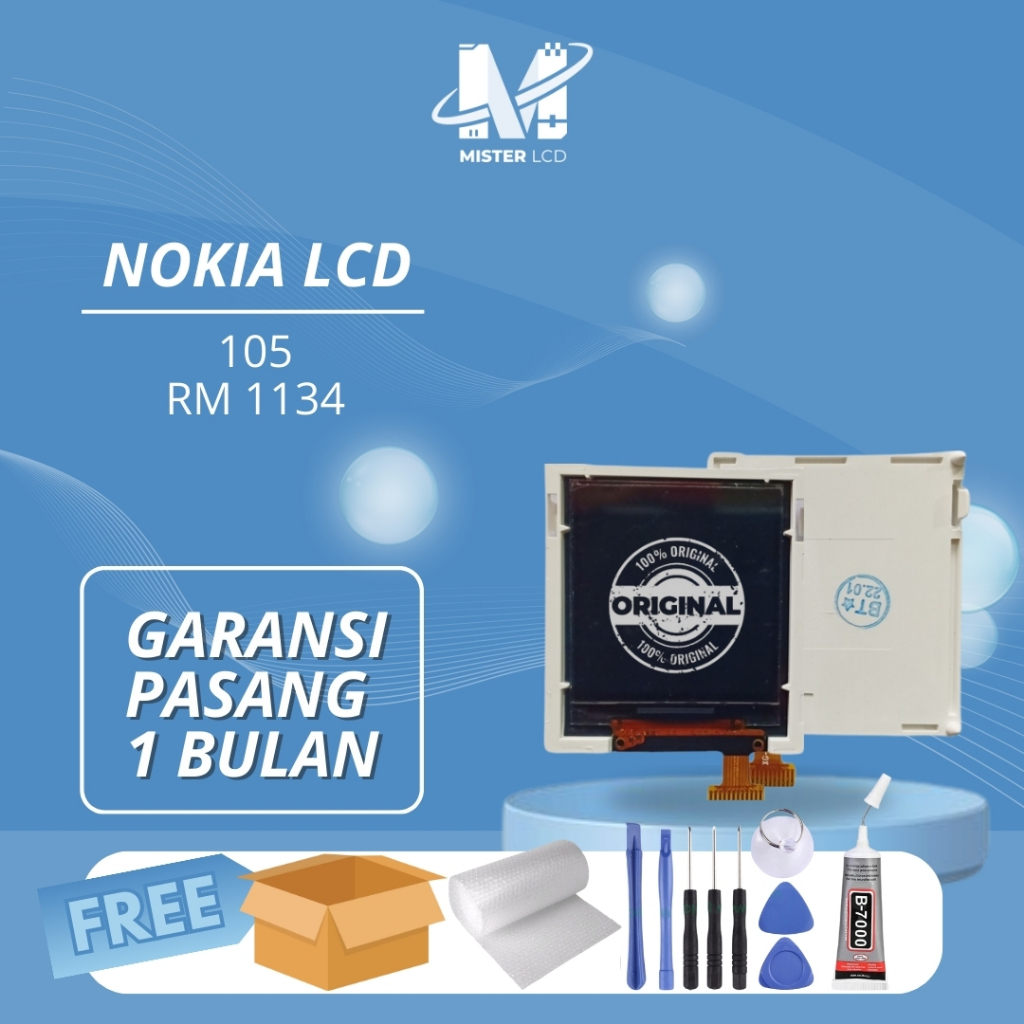 Jual LCD NOKIA 105 RM 1134 ORIGINAL FREE LEM + OPENING SET | Shopee ...