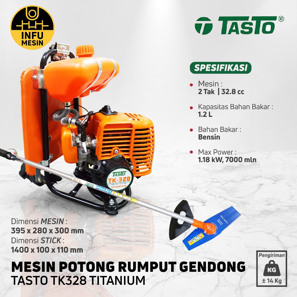 Jual MESIN POTONG RUMPUT GENDONG TASTO TK328 TITANIUM BRUSH CUTTER ...