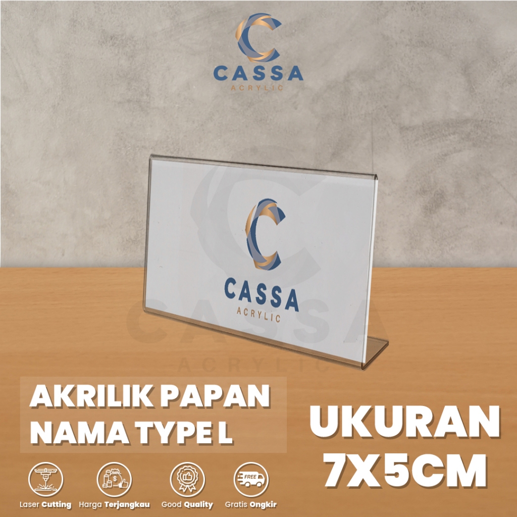Jual Papan Nama Akrilik Tipe L 7x5 Stand Kartu Nama Kartu Bisnis Name ...