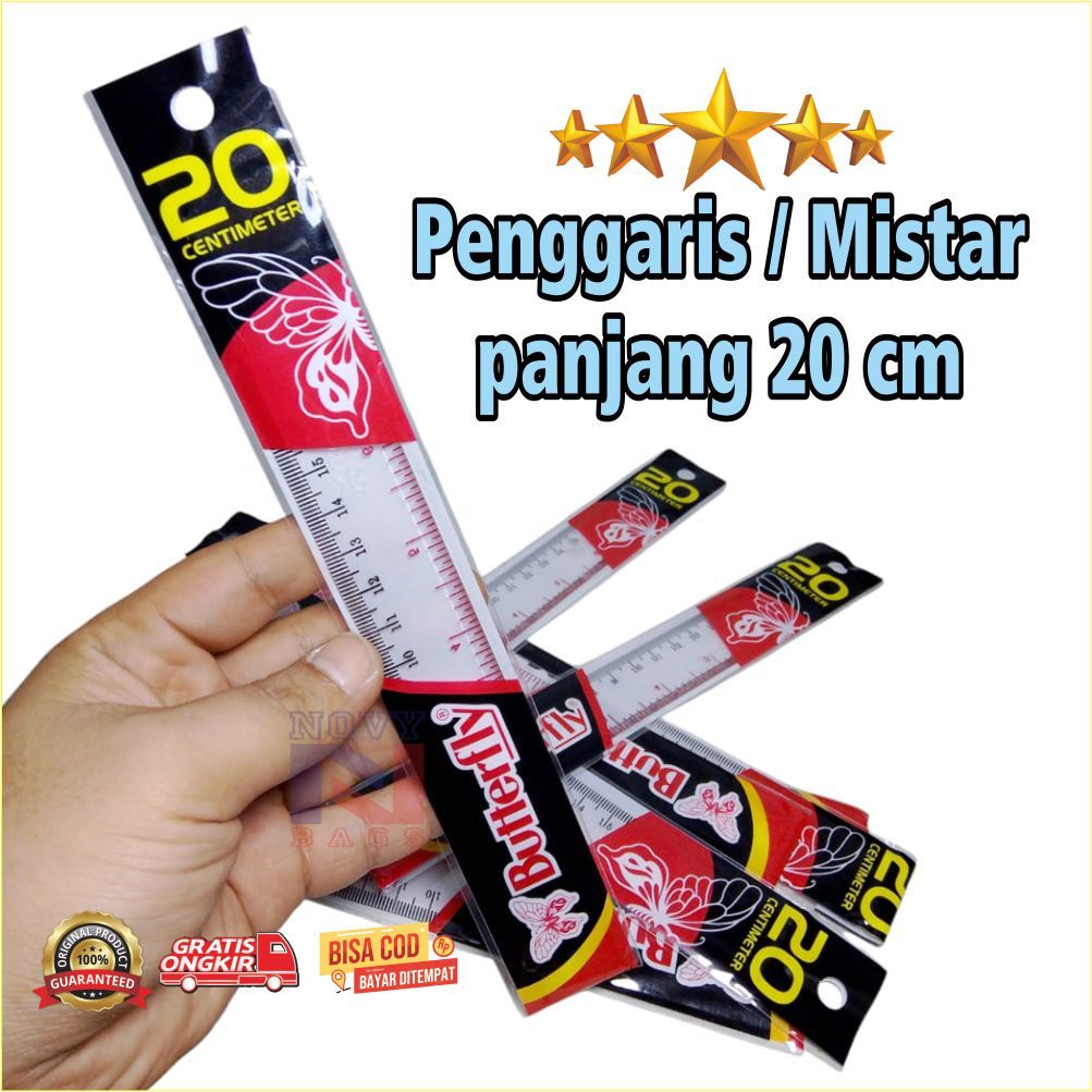 Jual PENGGARIS 20 cm , MISTAR 20 cm, Penggaris Plastik elastis, Ruller ...