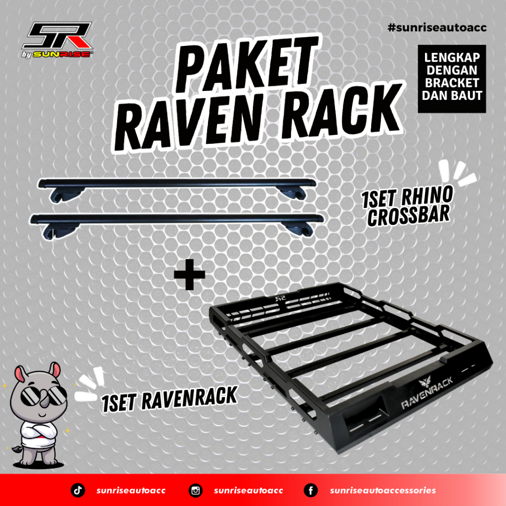Jual PAKET BUNDLING RACK RAVEN+KAKI Paket Rak Mobil Universal Rak Mobil ...